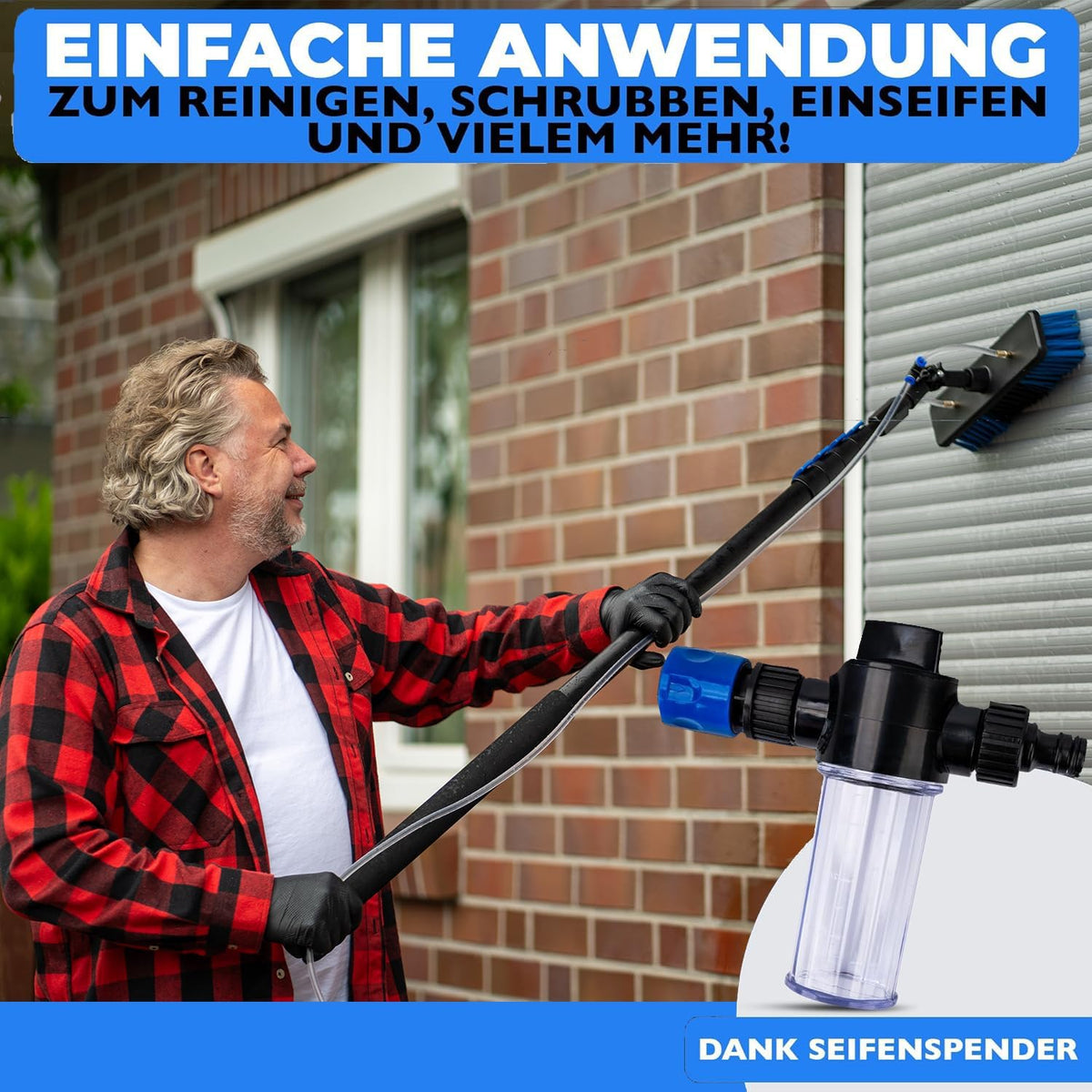 Teleskop Waschburste 4 M Mit Wasseranschluss